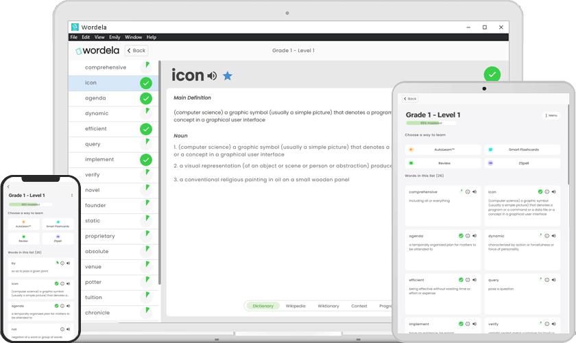 Wordela - Vocabulary and Spelling App & Software